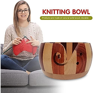 TAYASH Yarn Bowls for crochetingandDIY Glow Yarn Sets Knitting Yarn Bowls with Holes Crochet Bowl Holder Handmade Yarn Storage Bowl for DIY Knitting Crocheting Accessories