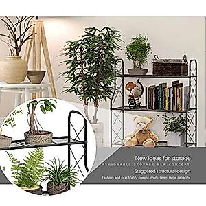 TIDANT 3 Tiers Plant Stand Indoor,Plant Stand shelf,3 Tiers Metal grid for Indoor Outdoor Plant Holder,for Garden,Balcony,Patio,Living Room.