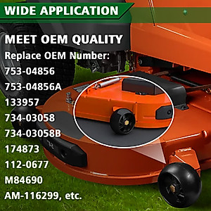 CheeMuii 4 Pack Deck Gauge Wheels Kit Fit for Most 42" 46'' 48'' 50" 52'' and 54" Decks Replace for Husqvarna 532174873 589527301 for Cub Cadet 753-04856A for MTD 133957 174873 734-03058, etc