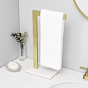 KES Towel Rack Countertop & Toilet Paper Holder Stand, SUS 304 Stainless Steel Brushed Brass, BTH220L19W12-BZ+BPH285S1-BZ