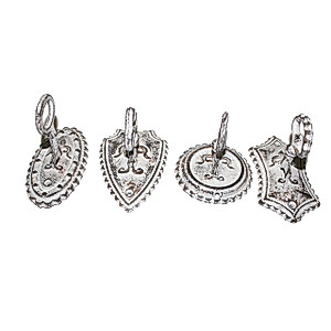 CTW Vintage Key Metal Hooks Set of 4, Antique White