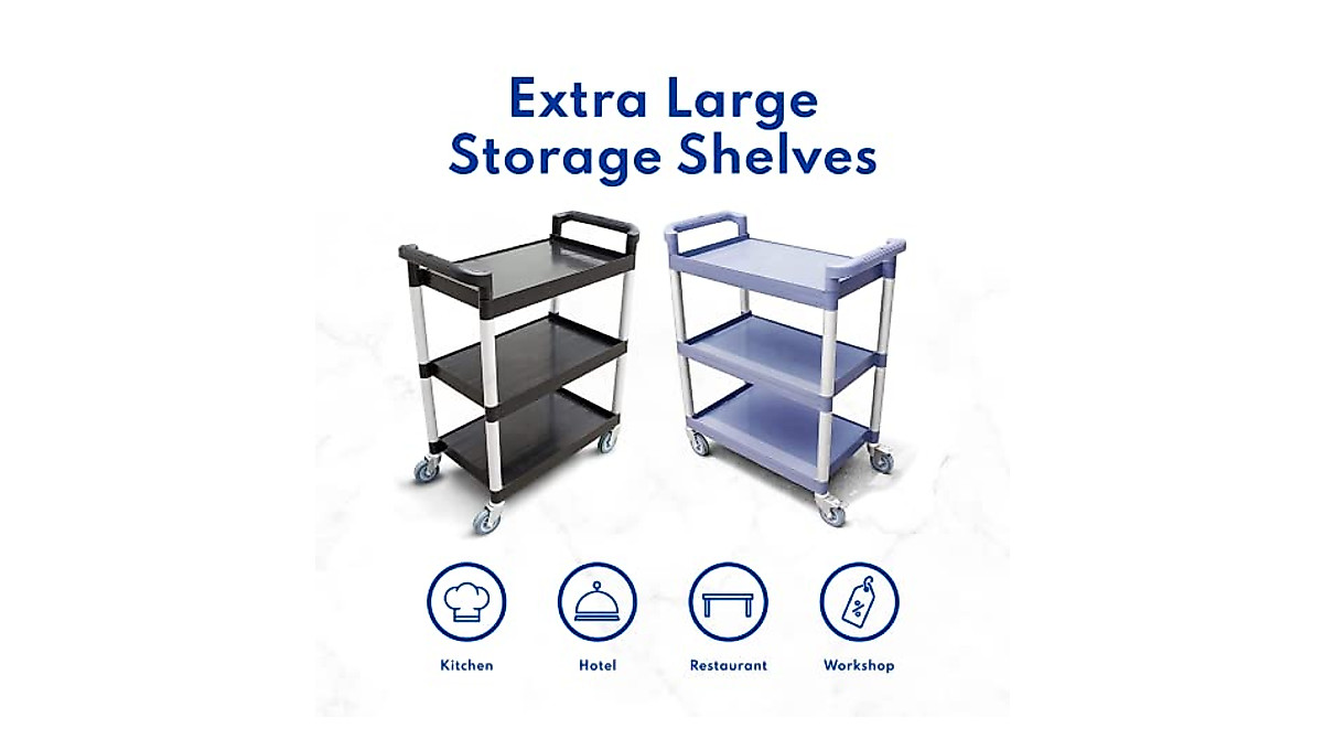 New Star 3-Tier Utility Bus Cart - 350 lb Capacity