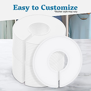 75 Closet Dividers for Hanging Clothes- White Closet Divider Set of 75 | Clothing Rack Dividers, Clothes Dividers for Closets, Closet Labels, Dividers Closet Clothes Dividers + Marker