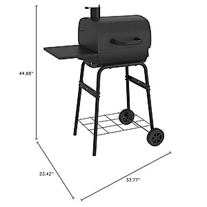 Nexgrill 17.5 Charcoal Barrel BBQ Grill with Side Shelf, Barbecue Grill, for Outdoor Cooking, Camping, Patio, Garden, Backyard, Black, 810-0063