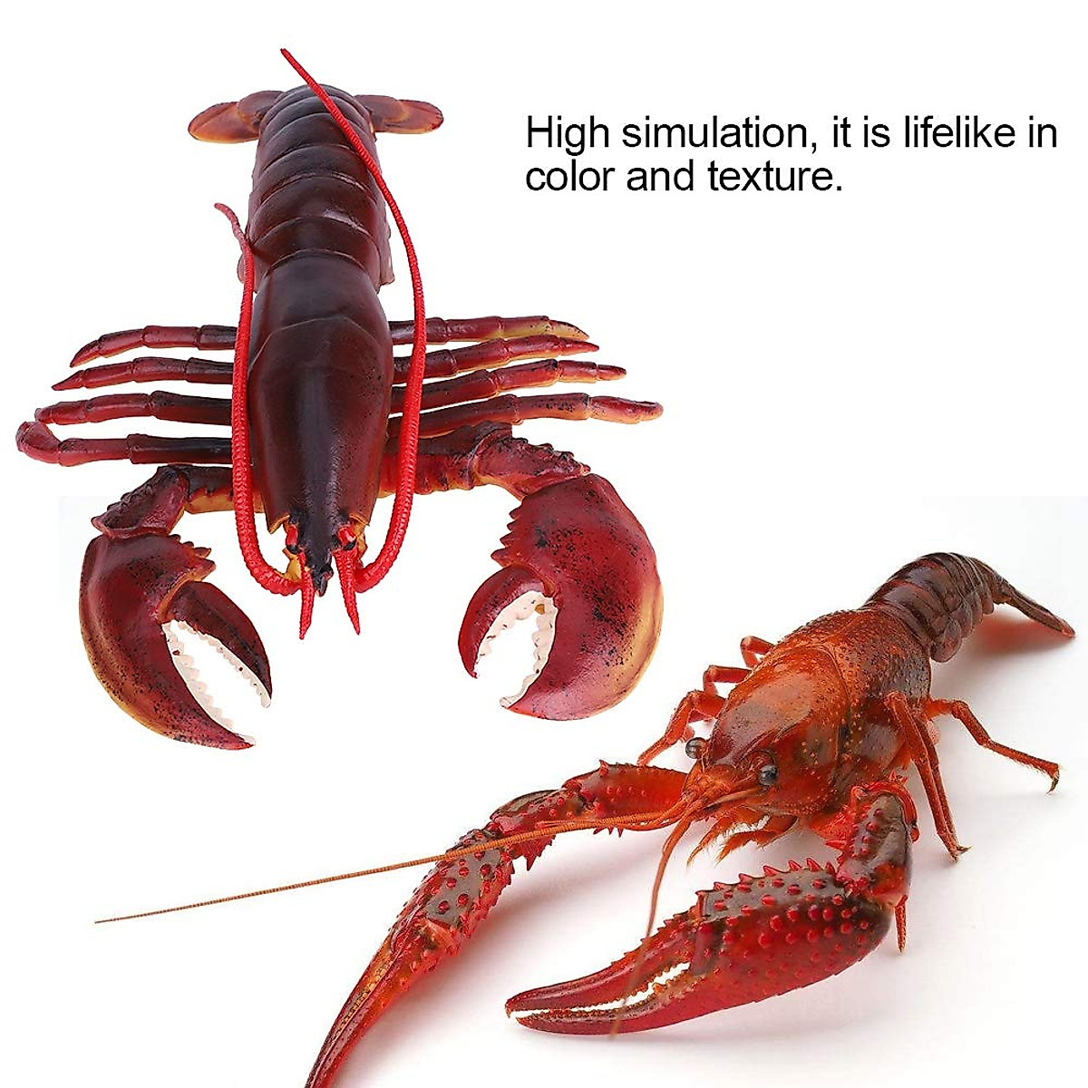 GLOGLOW Lobster Model, Artificial Lobster Seafood Model Simulation Lobster Model Plastic Lobster Decorations for Home Party Decoration Display Kids Toy(Dark-Australian Lobster, 9 in)