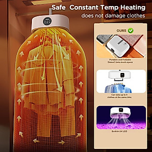 Portable Dryer-Foldable Dryer-With Remote Control Mini Dryer- Great For Travel, RV, Home, Apartment-Electric Dryers Fast And Efficient Drying And Easy To Use And Store White