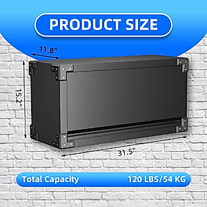 Aobabo Metal Wall Cabinet with Up-Flip Door,Small Metal Garage Storage Cabinet for Garage&Office&Home Storage,Assembly Required,Black