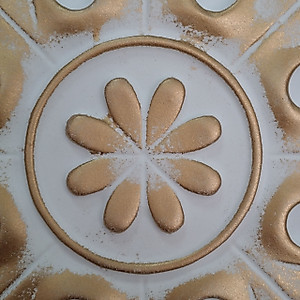 PLASTDECOR Drop in Ceiling Tiles Faux Tin Painted White Gold Coffee Decor Wall Panels PL18 10pcs/lot