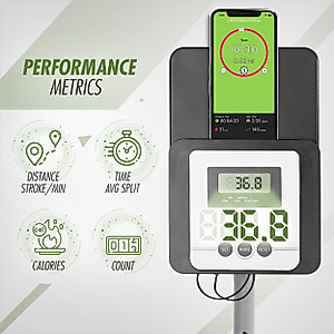 ShareVgo Smart Home Rowing Machine Bluetooth Compact Foldable Magnetic Rower with Fitness APP, Max Weight 285lbs Ergometer - SRM2000