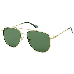 SOJOS Polarized Aviator Sunglasses Womens Men Trendy Designer Shades SJ1218,Green