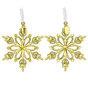 West style 2023 Golden Christmas Tree Ornaments–Metallic Snowflake Hanging Home Deco Hanging Pendant Holiday Keepsake Gift (C, Golden Snowflake)
