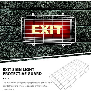 Wire Guard for Exit Sign Emergency Light Metal Wire Guard Damage Stopper Exit Sign Damage Cage Wall Mounted Emergency Signal Protective Cover