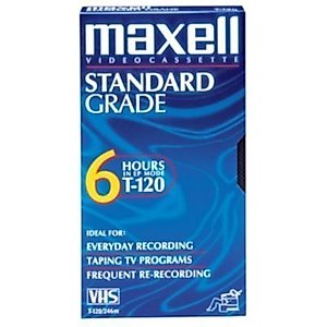 Maxell T120GX/5PK VHS Cassette Standard Grade T-120, 6 Hour 5-Pack