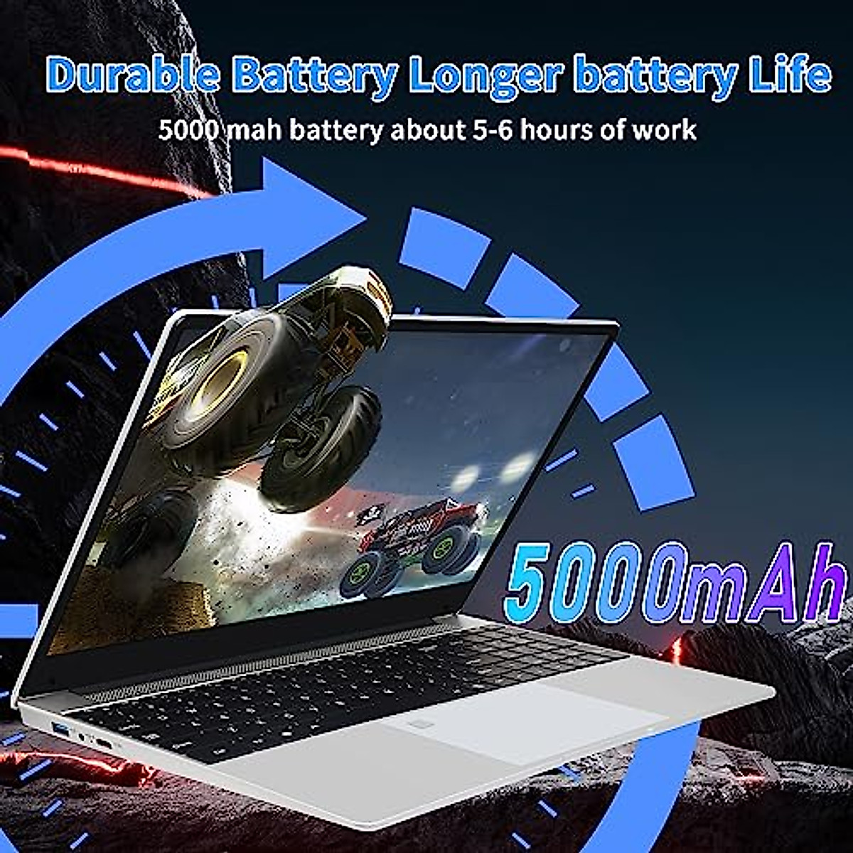 Nmybwo 【Win 11 Pro/MS Office 2019】 15.6" Laptop Computer 16G RAM 256GB SSD,Celeron N5095 (2.0-2.9Ghz) Quad core Processor,1920x1080 FHD Display,4TB Expansion/BT5.0/Backlit KB/(16G+256GB SSD,Silver)