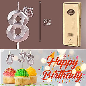 Number 30 Candles with Crown, 30th Birthday Candles, Pink Birthday Candles for Cake, 3D Design Cake Topper for Birthday Party Wedding Anniversary Celebration Decorations Supplies