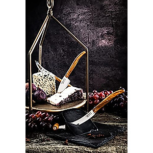 Laguiole Style de Vie Cheese knives, Luxury Line, 3 pieces, Olive Wood, in giftbox