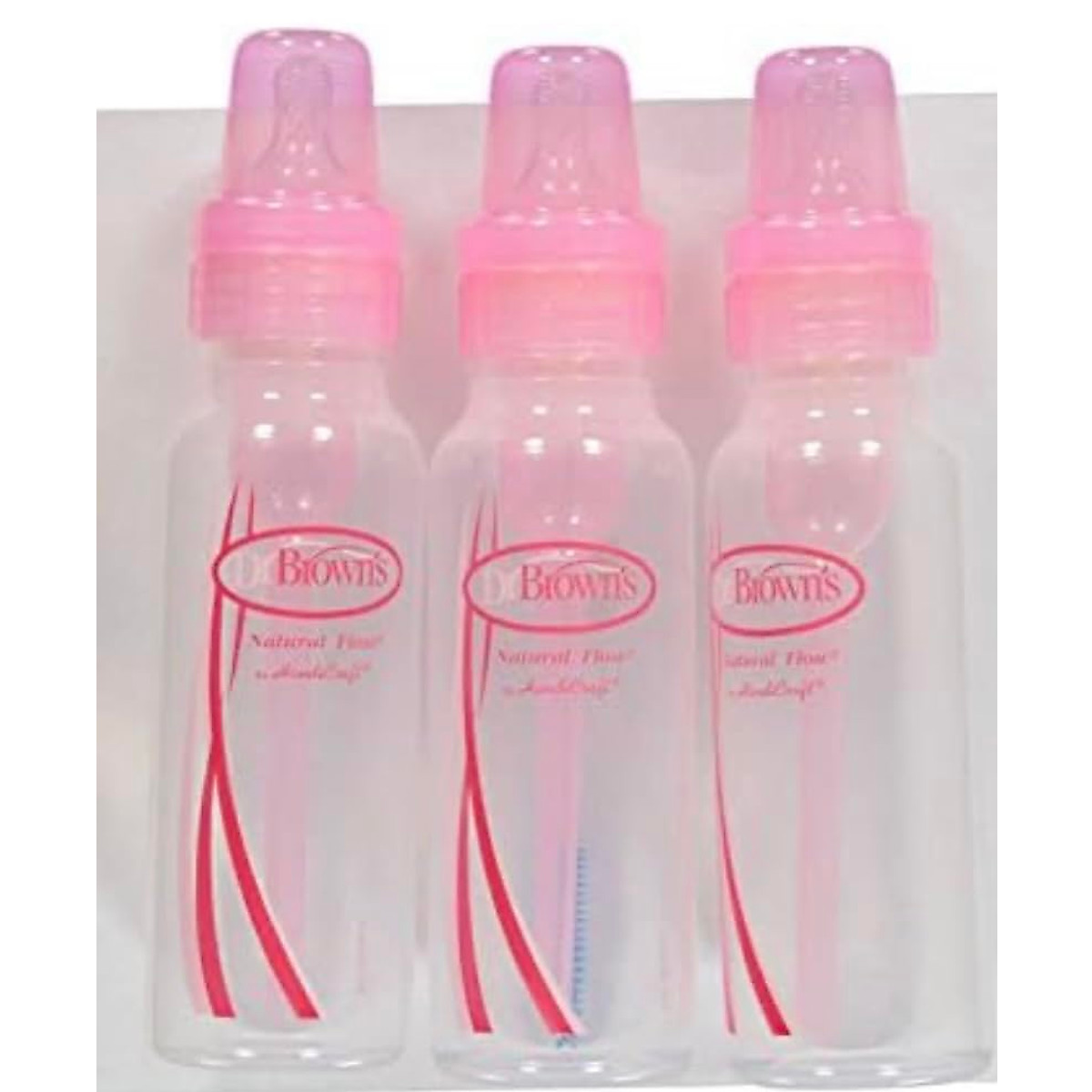 Dr. Brown's BPA Free Baby Bottles 8 Oz. - Pink - 3 Pack