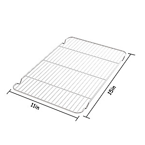 Zacfton Cooling Rack Set of 3, Baking Rack Stainless Steel Wire Rack for Baking Cooking Roasting Grilling Cooling, 15” x 11” x 0.5” Wire Racks, Fit Various Size Cookie Sheets Oven