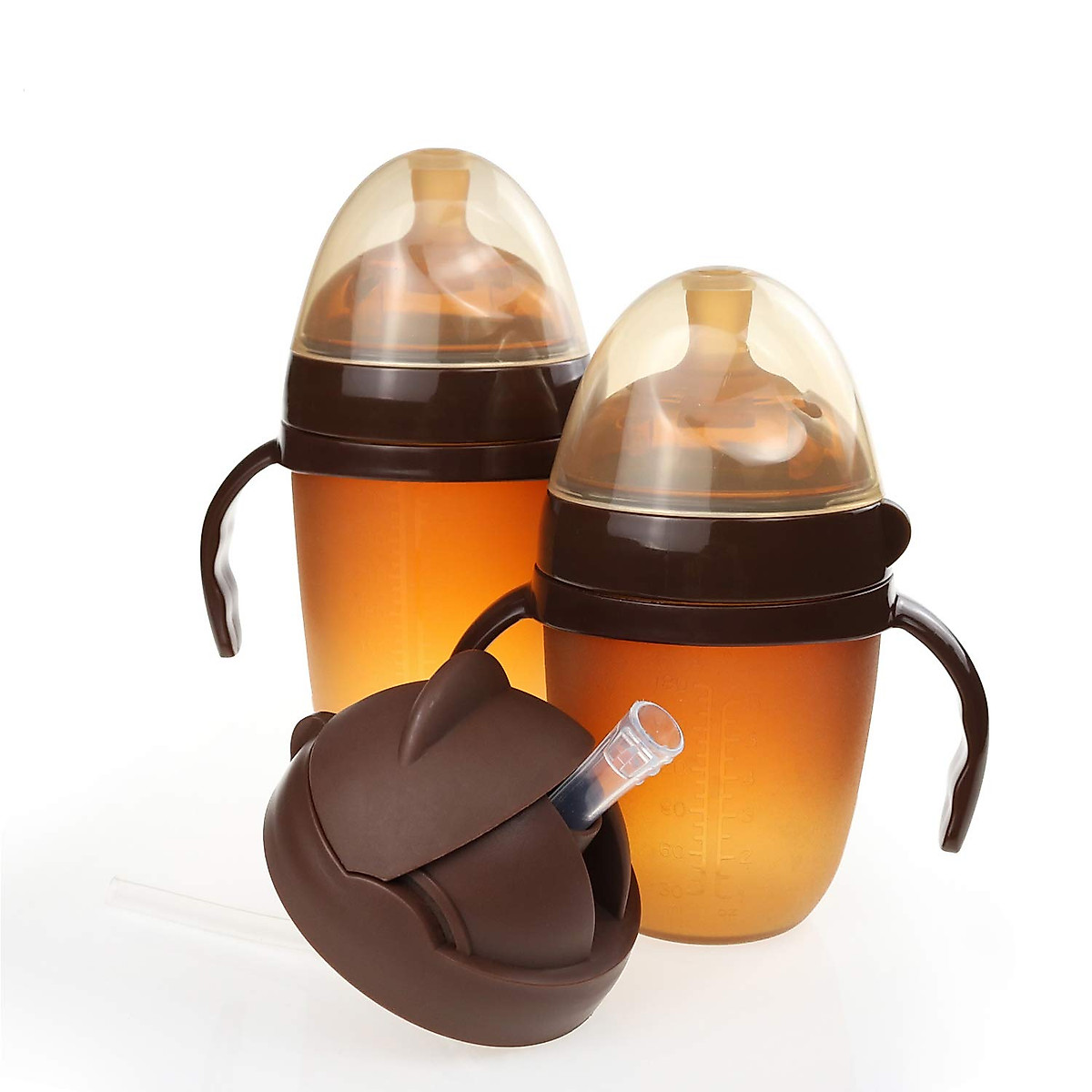 BumbleBee Silicone Baby Bottle Baby Feeding and Drinking Bottle Set 6oz+10oz with Water Cap(180ml+300ml)