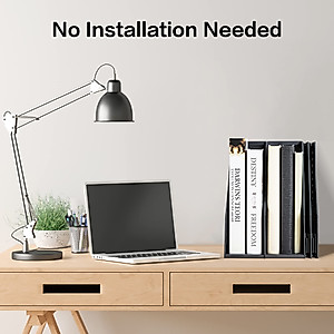 Deli Collapsible Magazine File Holder, Desk Organizer Document Folder for Office Organization and Storage, 4 Vertical Compartments, Dark Grey