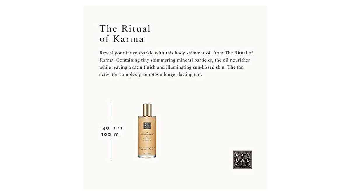 RITUALS Karma Body Shimmer Oil with White Tea & Lotus - Radiant Glow