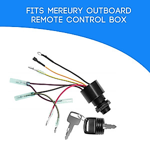 KALANBAY Ignition Key Switch 87-17009A2 87-17009A5 for Mercury Outboard Motors Remote Control Box, 6 Wire Key Starter Switch 3-Position Off-Run-Start