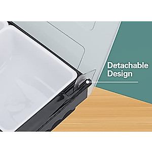 Ice Chilled Serving Tray Condiment Ice Cooled Condiment Dispenser Serving Container Chilled Garnish Tray Bar Caddy for Home Work or Restaurant Black 1 Durable Bar Caddy - 3 Compartments