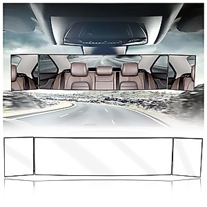 Car Rear View Mirror,15 Inch HD Triple Fold Panoramic Rear View Mirror Extender,Adjustable Wide Angle Car Mirror,Universal Car Interior Accessories for Car Truck SUV Vans