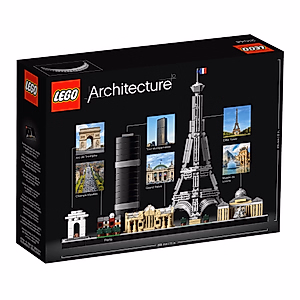 LEGO Architecture Paris Skyline, Collectible Model Building Kit with Eiffel Tower and The Louvre, Skyline Collection, Office Home Décor, Unique Gift to Unleash any Adult's Creativity, 21044
