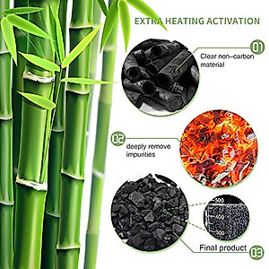 12 Pack Bamboo Charcoal Air Purifying Bag, Activated Charcoal Bags Odor Absorber, Moisture Absorber, Natural Car Air Freshener, Shoe Deodorizer, Odor Eliminators For Home, Pet, Closet (6x50g, 6x150g)