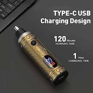 Lanumi Unisex Nose Hair Trimmer, Rechargeable, LCD Display, Precision Trim, For Men and Women