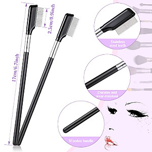 Metal Eyelash Brush 2 Pieces Grooming Eyelash Separator Mascara Metal Separated Lash Make up Brush Comb Cosmetic Separator Curler Eye Makeup Tool for Women