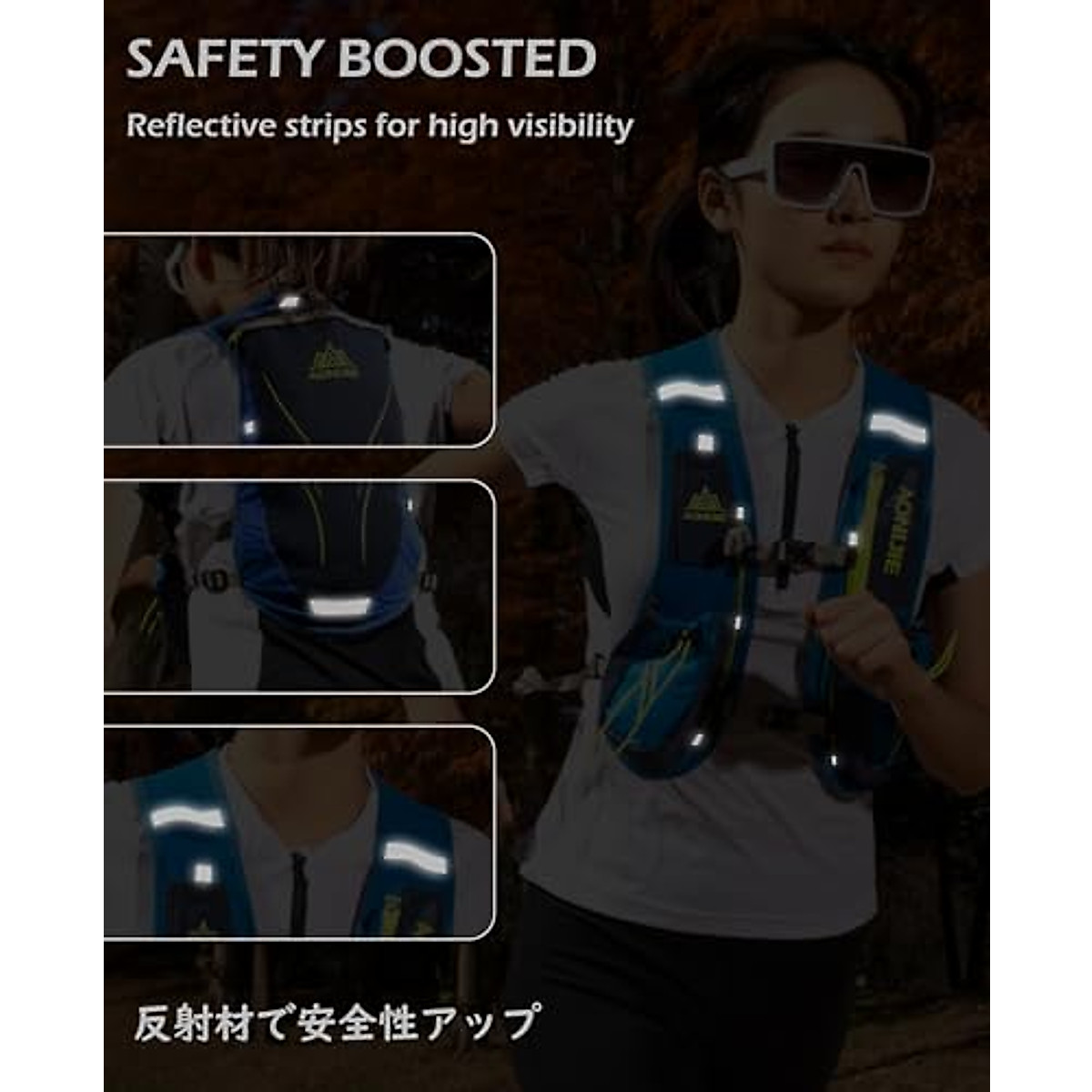 TRIWONDER Hydration Pack Backpack 5.5L Outdoors Mochilas Trail Marathoner Running Race Hydration Vest (Blue - Only Vest)