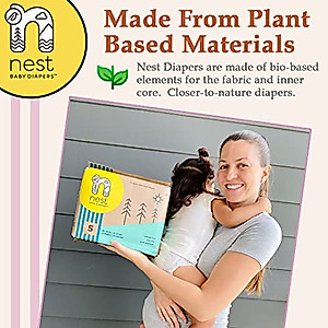 Nest Baby Diapers, Size 2, 11-18 lbs. (30 Count) Disposable Premium Diapers for Babies, Gentle Plant-Based Materials, Fragrance-Free