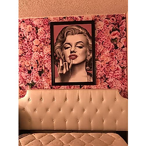 BINQOO 8x6ft Mother's Day Pink Flowers Backdrops Spring Pink Rose Wall Background Girls Women Birthday Tea Party Backdrop Weeding Bridal Shower Anniversary Ceremony Decor