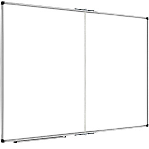 XBoard Dry Erase Board 60 x 48 Inch | Foldable Magnetic White Board for Wall with Marker Tray 5' x 4' | Aluminum Frame Folding Message Presentation Board