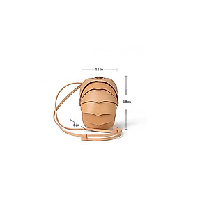 AUMI 4 Cellphone Crossbody Tan Beetle Bag Mini Cell Phone Purse Genuine Leather