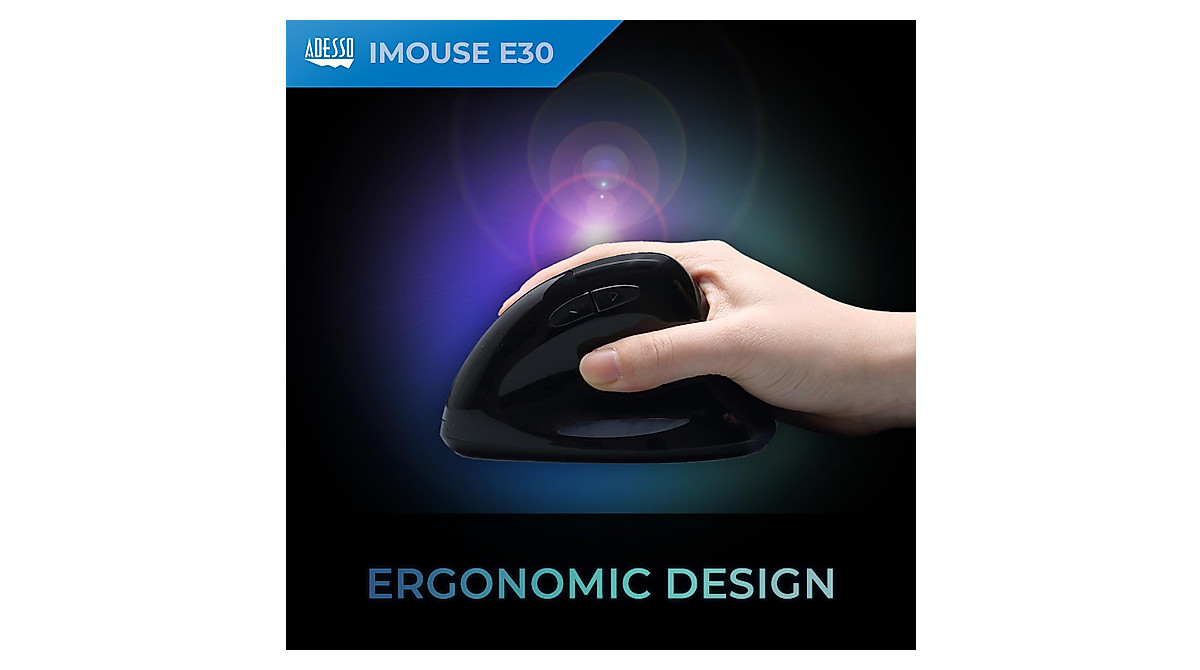Adesso Wireless Vertical Mouse E30 - Ergonomic & Programmable