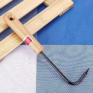 Bonsai Root Hook, 22cm Manganese Steel Single Claw Gardening Hook Root Pick Rake Bonsai Tool Handle Weeder with Comfortable Wooden Handle for Outdoor Cultivator Weed Remove