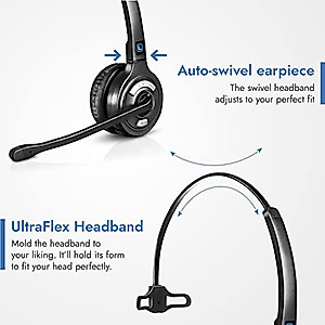 Leitner LH370 – Wireless DECT Office Headset with Bluetooth for Desk Phone, Computer and Bluetooth Device – Works with 99% of Landline Phones, PCs, and Cell Phones (USB, Phone Jack, and Bluetooth)