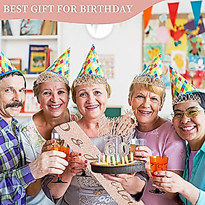 60th Birthday Decorations Women, Including 60th Birthday Crown/Tiara, Sash, Cake Topper and Candles, 60th Birthday Gifts for women