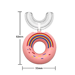 newrichbee 4 Packs Kids Toothbrush,Food Grade Silicone Head,Lovely Kids 360 U Shaped Toothbrush for Ages 2-8