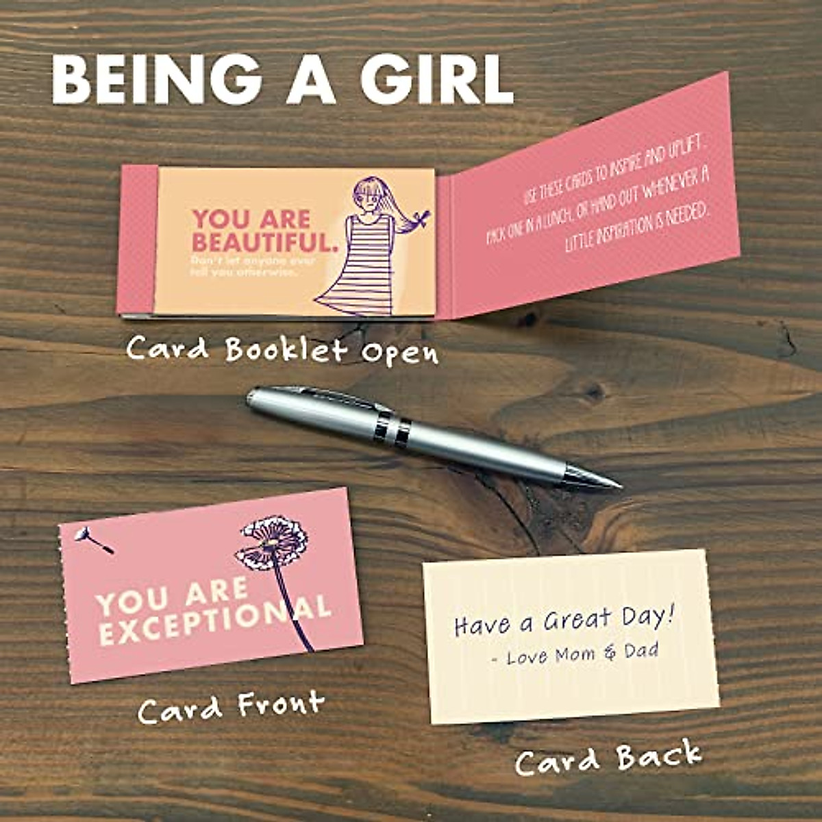 Lunch Box Notes for Girls Bundle - 3 Packs of 20 Unique Inspirational, Motivational and Kindness Note Cards