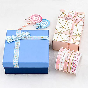 LaRibbons 5 Rolls Baby Girl Light Pink Craft Ribbon, 5 Yards/Roll, Total 25 Yards - Perfect for Baby Shower, Birthday, Gift Wrapping, Party Decoration