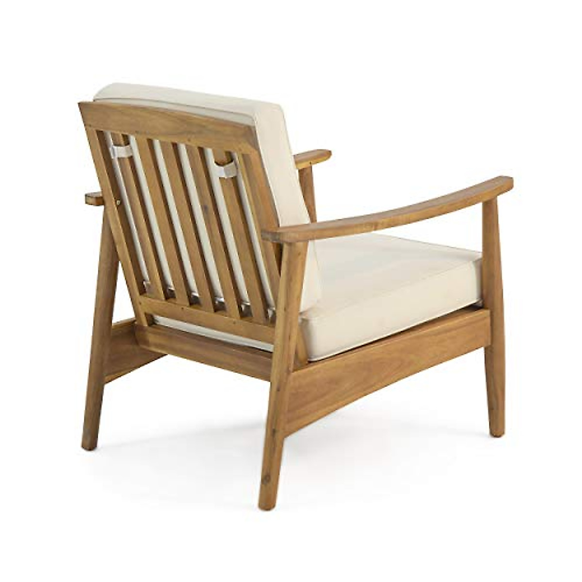 Christopher Knight Home Felix Outdoor Acacia Wood 4 Seater Chat Set with Coffee Table, Teak Finish, Beige