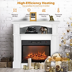 ORALNER Electric Fireplace Insert 23 Inch, Recessed Fireplace Heater w/ 3 LED Flame Effects, Remote Control & 6H Timer, Overheat Protection, Indoor Fireplace Insert for TV Stand, 1400W, Black