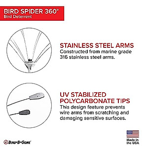 Bird B Gone MMBS400SPN Spinning Bird Deterrent, 4 Foot