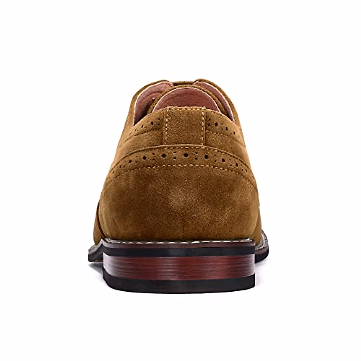 Mofri Men's Oxford Shoes Wingtip Dress Shoes Lace Up Shoes(Brown Suede,10)