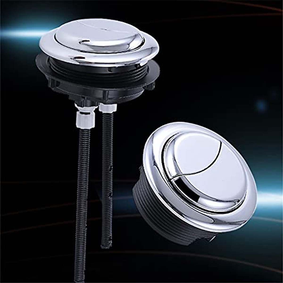 XXXDXDP Flush Toilet Tank Button Round Shape Toilet Push Dual Flush Buttons Bathroom Accessories 70mm/48mm (Size : B70MM)