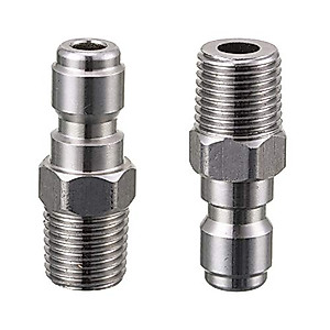 Tool Daily Pressure Washer Coupler, Quick Connect Plug, 1/4 Inch Male NPT Fitting, 5000 PSI, 2-Pack